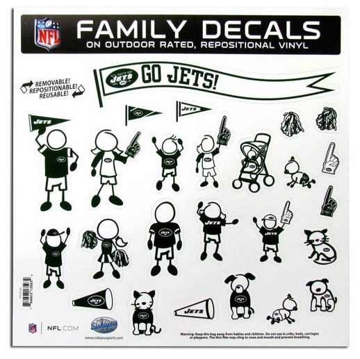 New York Jets 11"x11" Family Car Decal Sheet - Detroit Game Gear