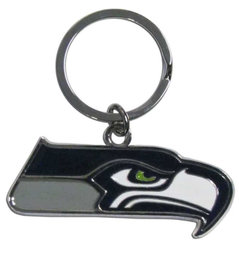 Seattle Seahawks Chrome Logo Cut Keychain - Detroit Game Gear