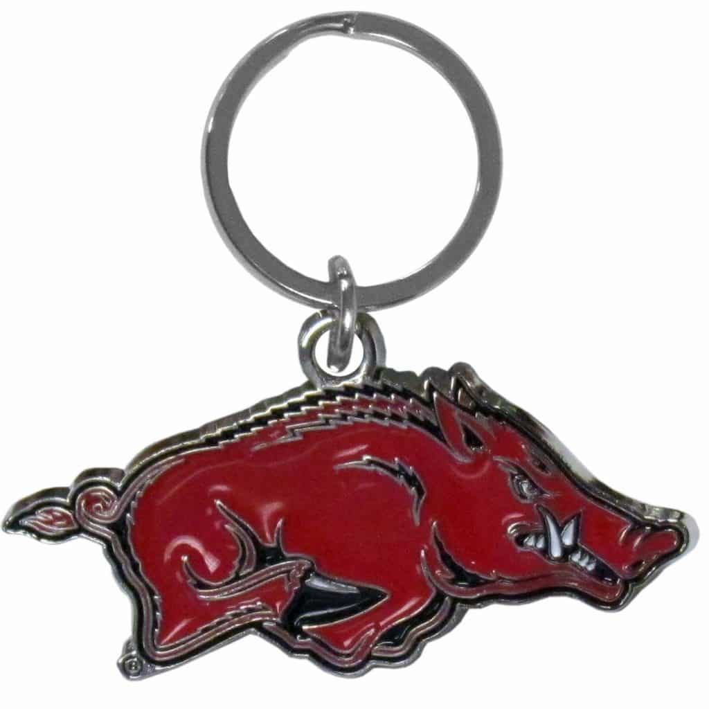 Arkansas Razorbacks Chrome Logo Cut Keychain - Detroit Game Gear