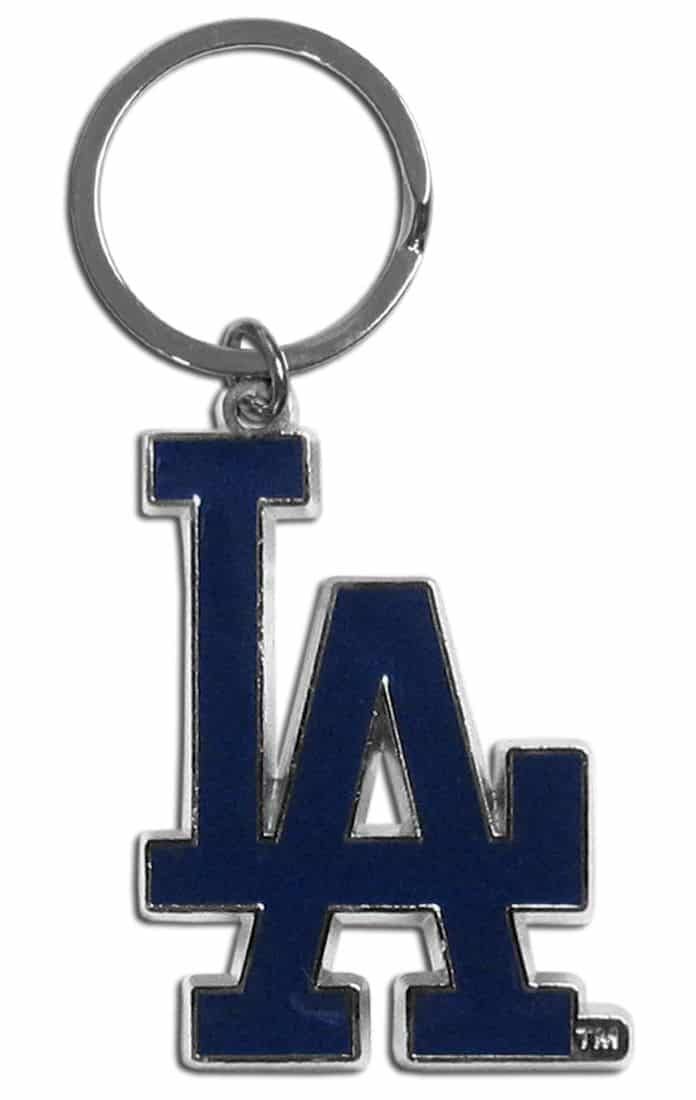 Los Angeles Dodgers Chrome Logo Cut Keychain - Detroit Game Gear