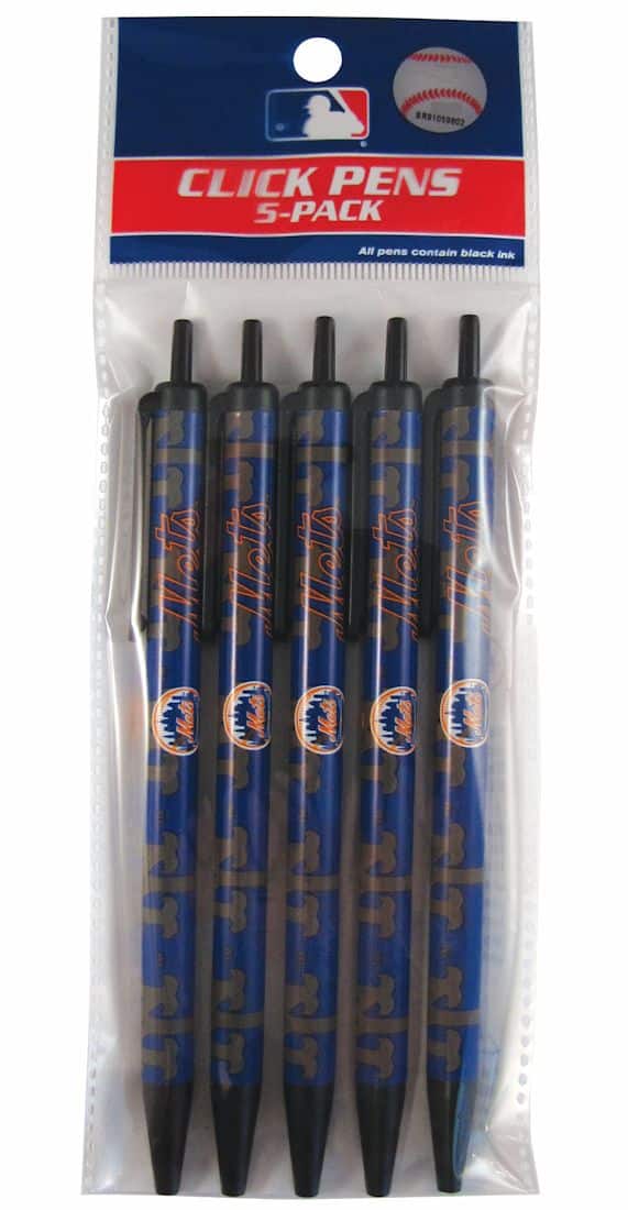 New York Mets Click Pens - 5 Pack - Detroit Game Gear