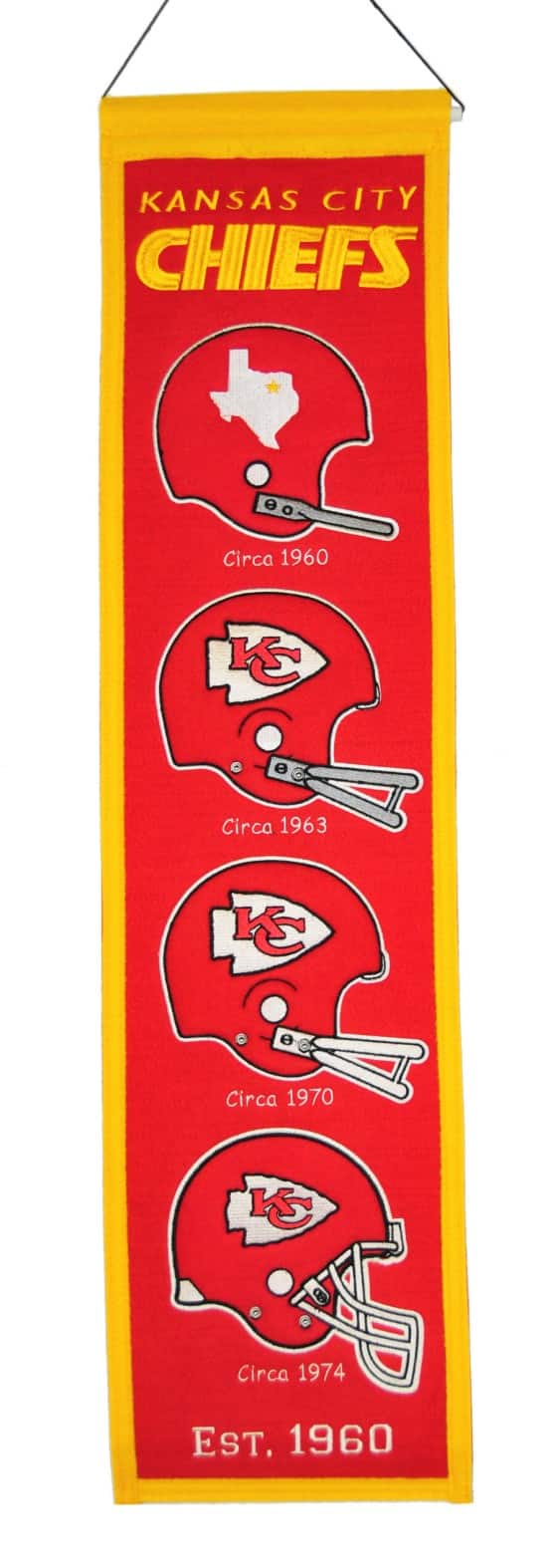 Kansas City Chiefs Wool 8"x32" Heritage Banner - Detroit Game Gear
