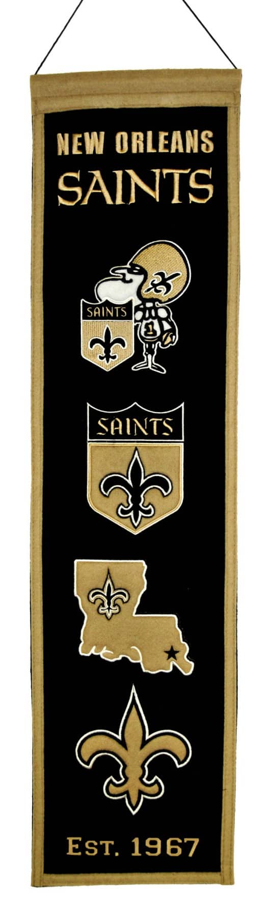 New Orleans Saints Wool 8"x32" Heritage Banner - Detroit Game Gear