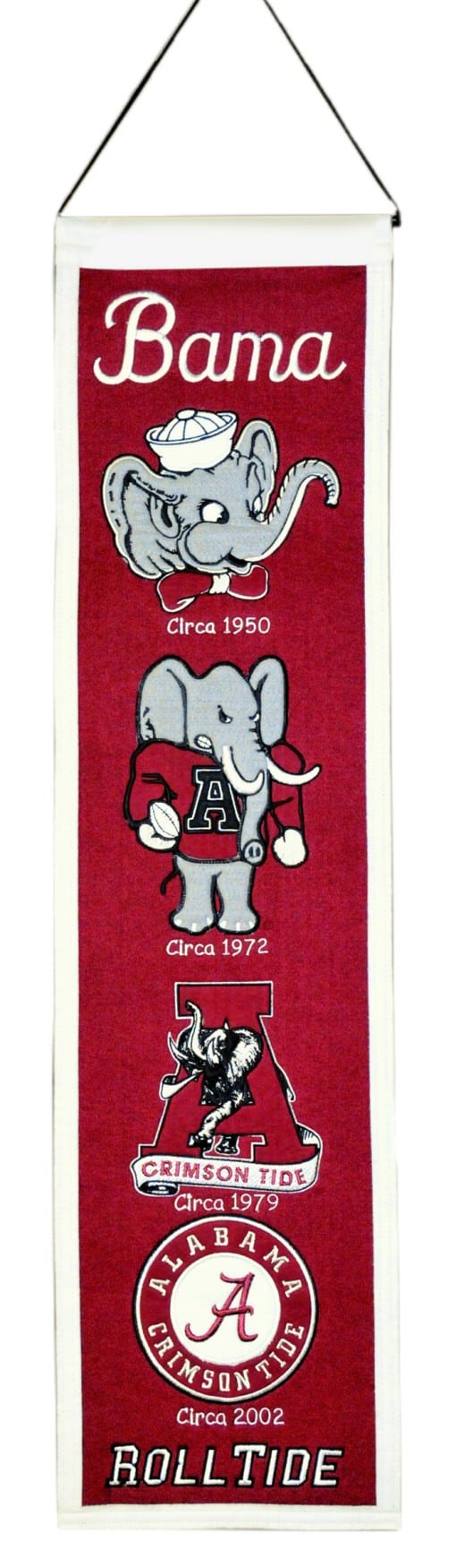 Alabama Crimson Tide Wool 8"x32" Heritage Banner - Detroit Game Gear