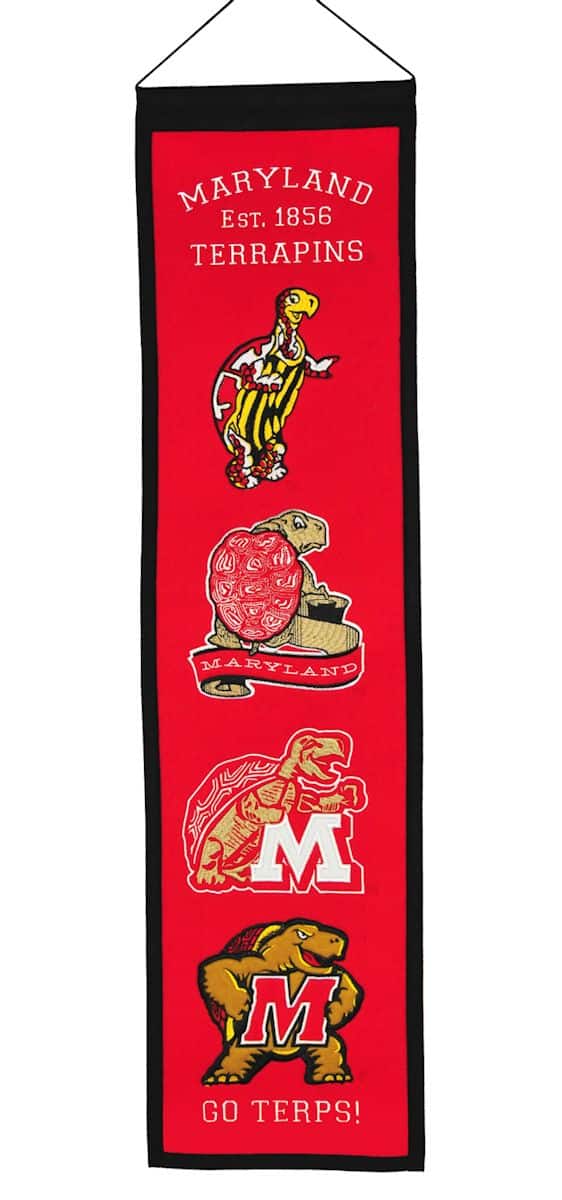 Maryland Terrapins Wool 8"x32" Heritage Banner - Detroit Game Gear