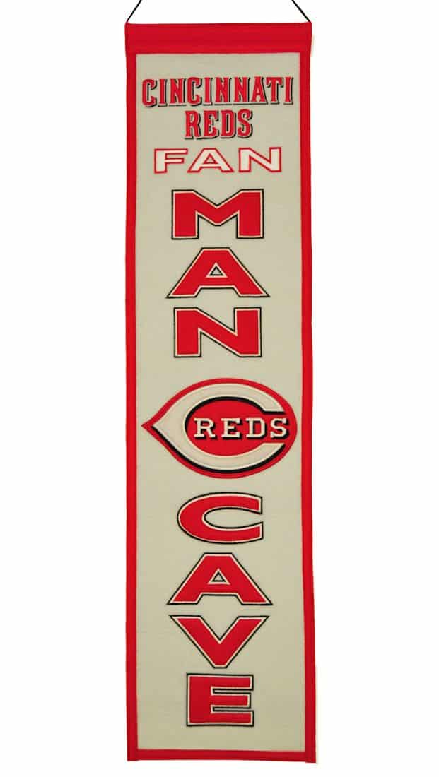 Cincinnati Reds Wool Man Cave Banner - Detroit Game Gear