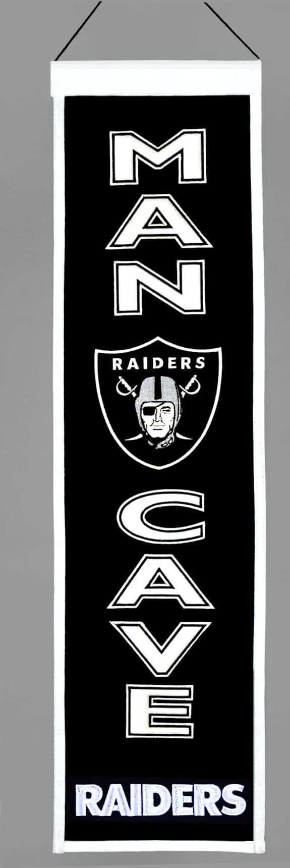 Oakland Raiders Wool Man Cave Banner - Detroit Game Gear