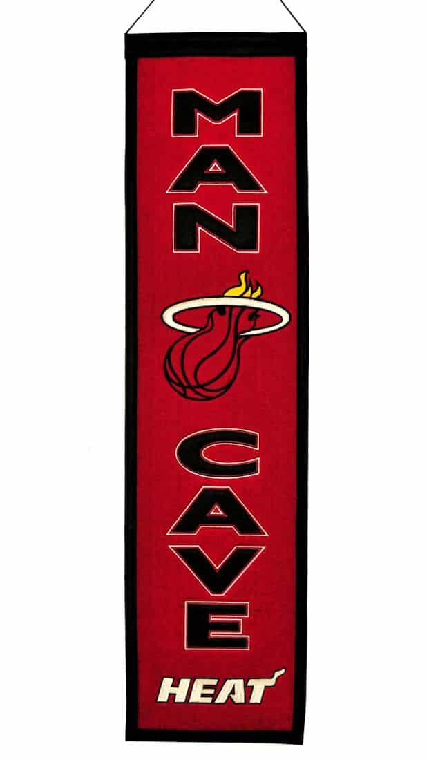Miami Heat Wool Man Cave Banner - Detroit Game Gear