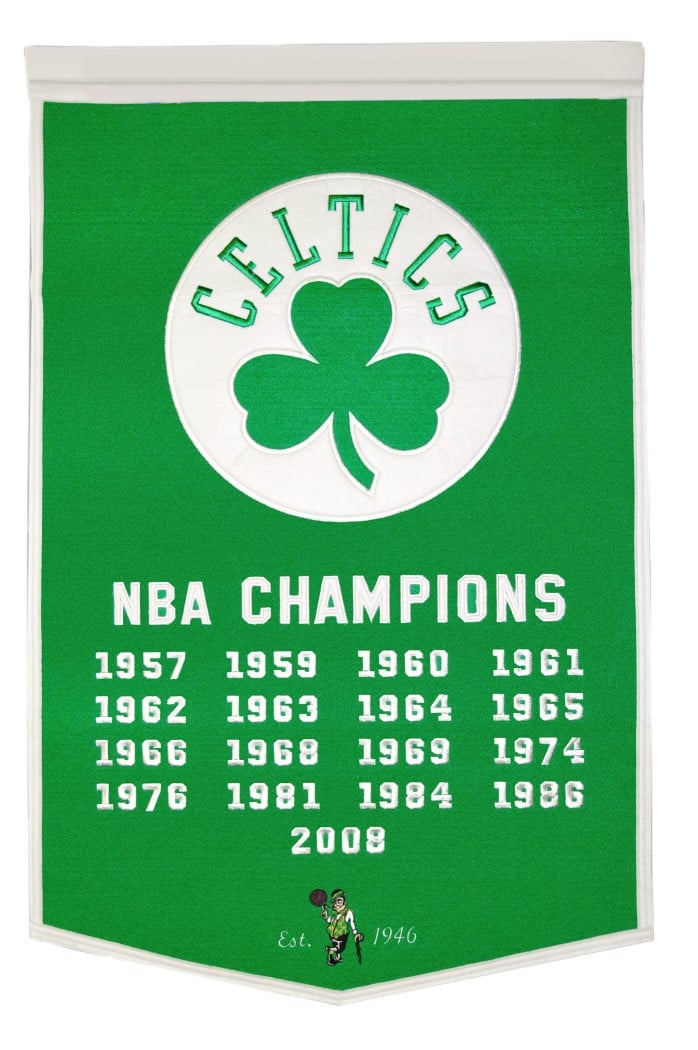 Boston Celtics 24"x36" Wool Dynasty Banner - Detroit Game Gear