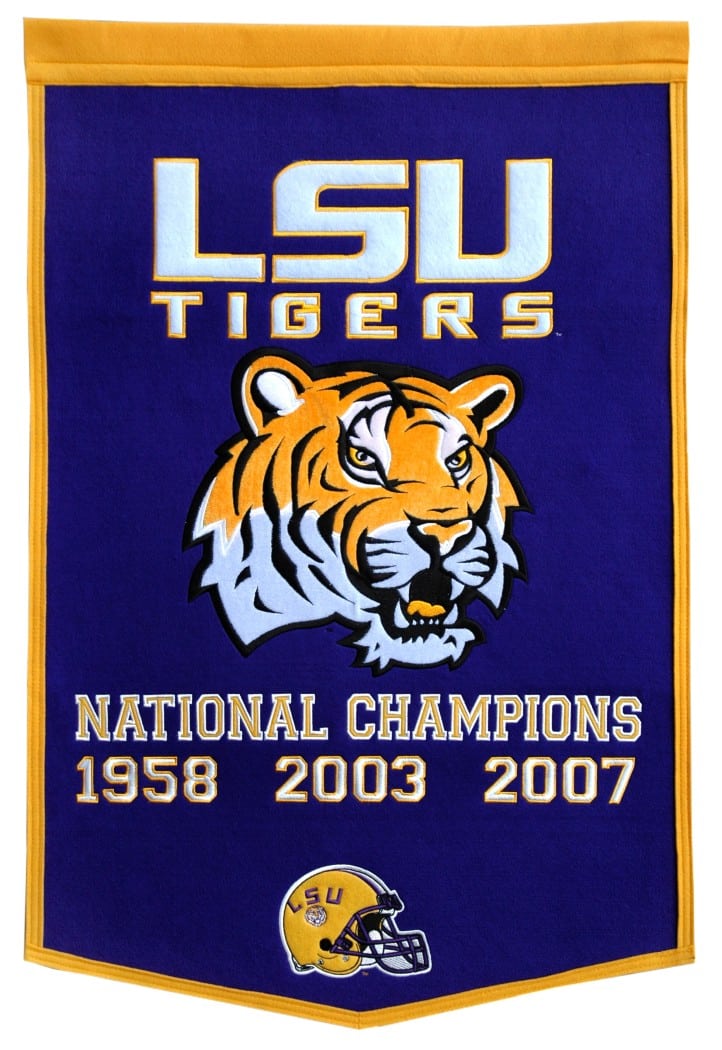 LSU Tigers 24"x36" Dynasty Wool Banner - Detroit Game Gear