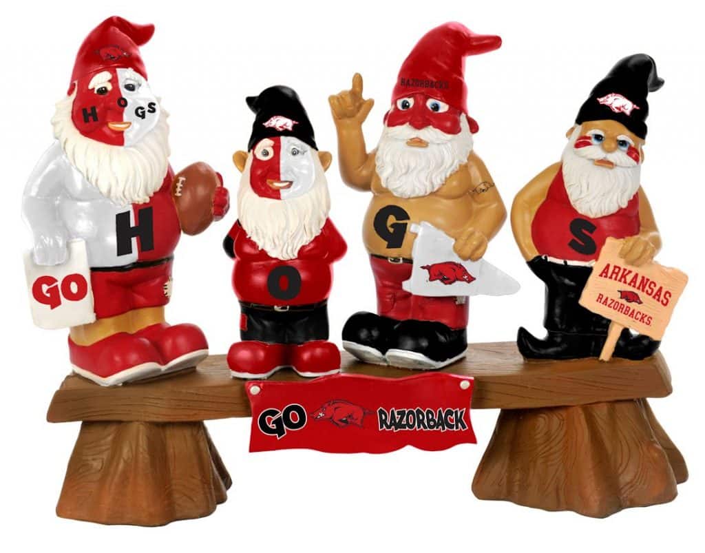 Arkansas Razorbacks Fans On Bench Gnome - Detroit Game Gear