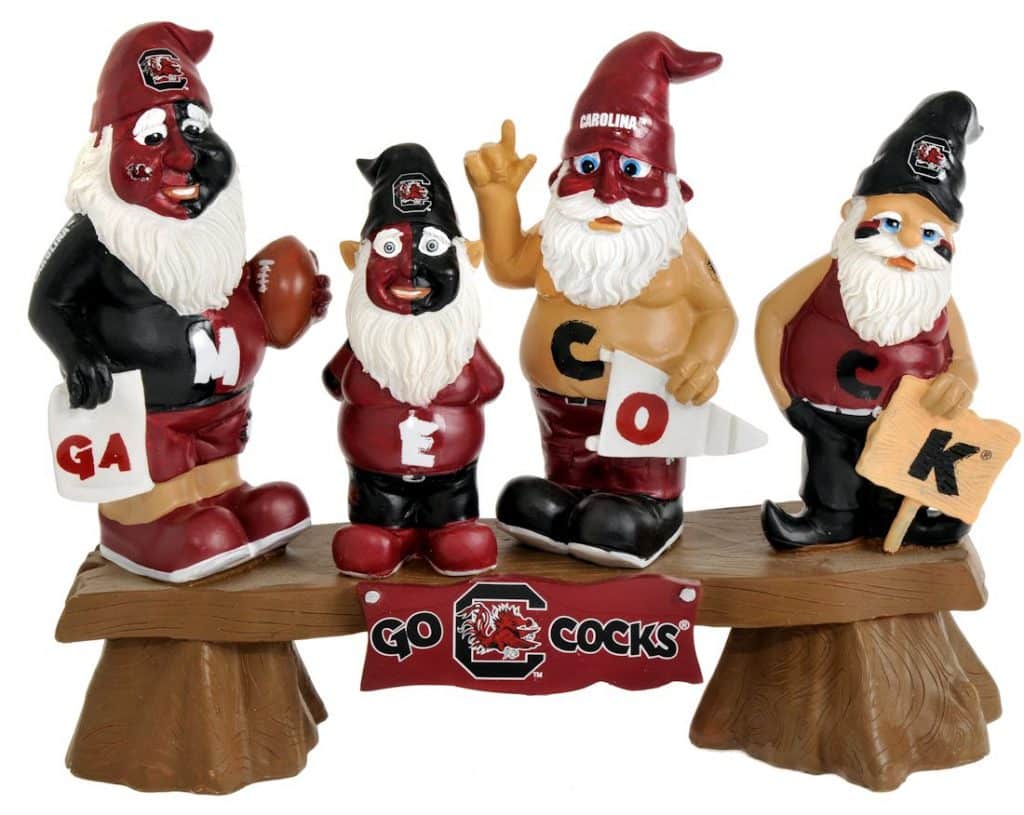South Carolina Gamecocks Fans On Bench Gnome - Detroit Game Gear