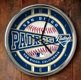 San Diego Padres Chrome Wall Clock - Detroit Game Gear