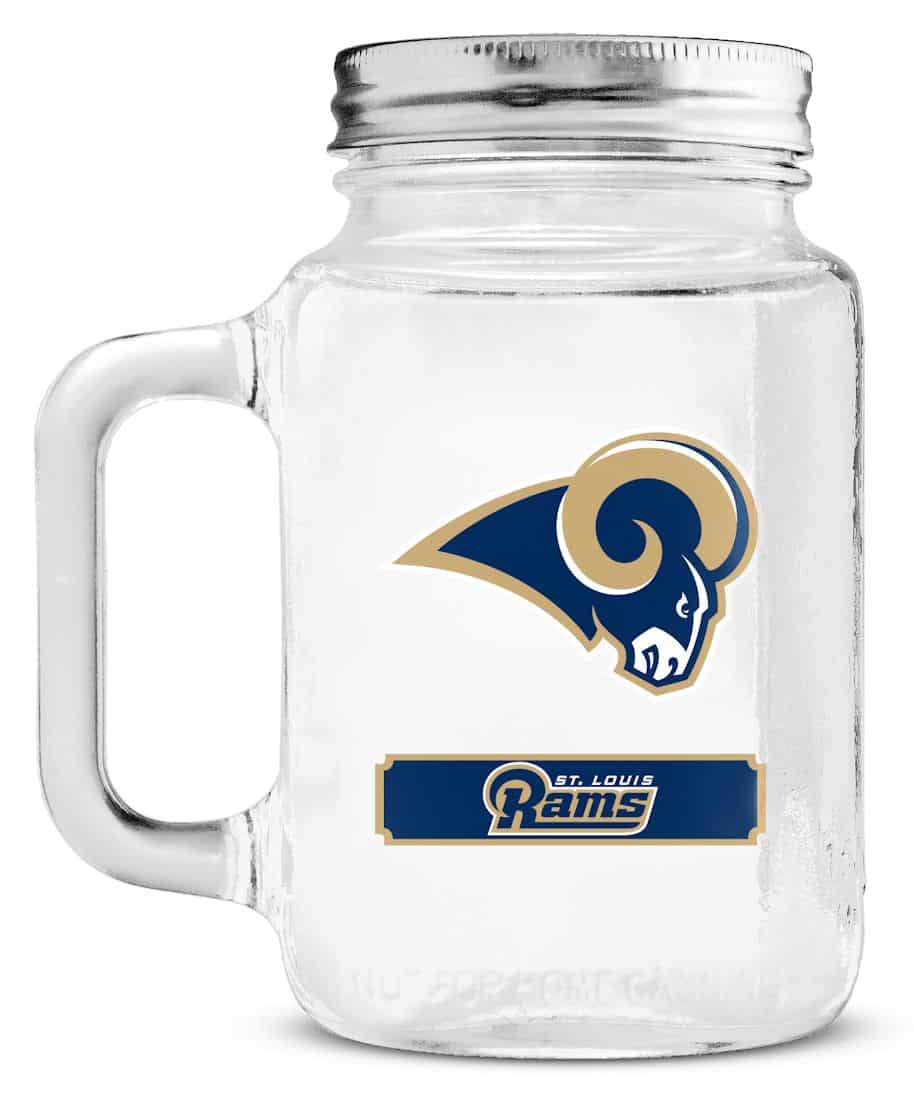 St. Louis Rams Mason Jar Glass With Lid - Detroit Game Gear