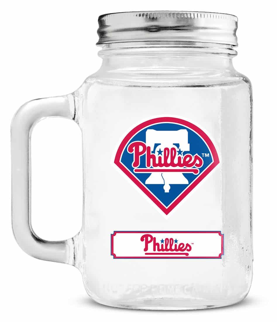 Philadelphia Phillies Mason Jar Glass With Lid - Detroit Game Gear