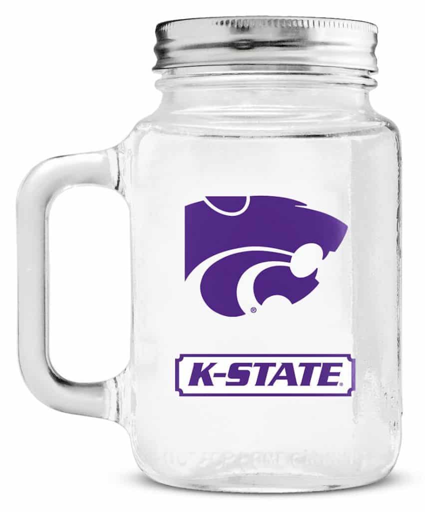 Kansas State Wildcats Mason Jar Glass With Lid - Detroit Game Gear