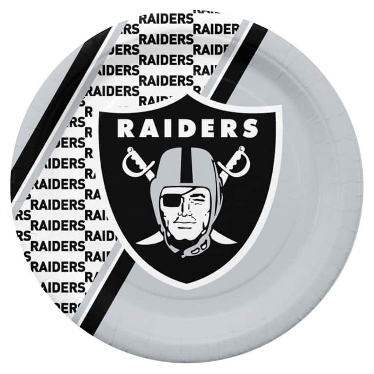 Oakland Raiders Disposable Paper Plates - Detroit Game Gear