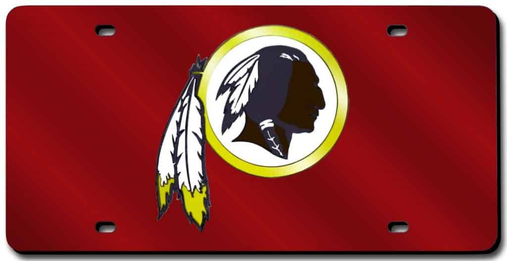 Washington Redskins Laser Cut Red License Plate - Detroit Game Gear
