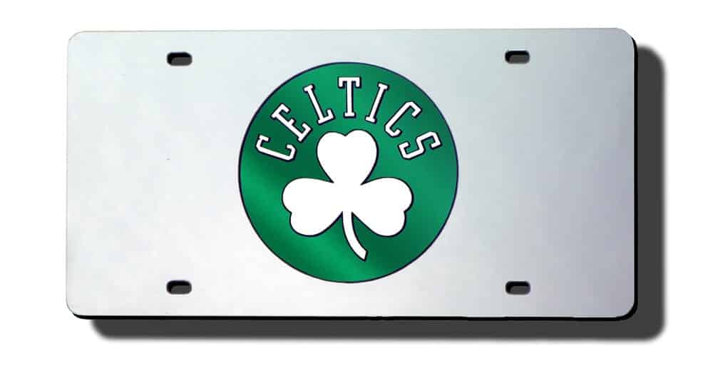 Boston Celtics Laser Cut Silver License Plate - Detroit Game Gear