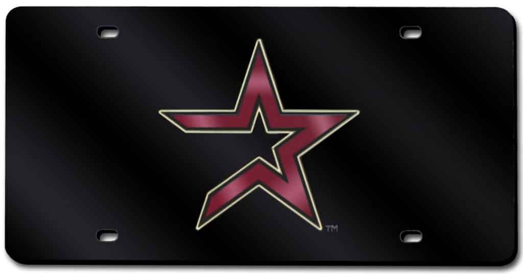 Houston Astros Laser Cut Black License Plate - Detroit Game Gear