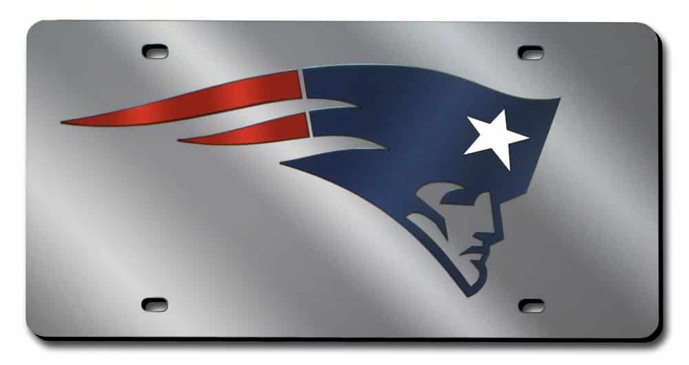 New England Patriots Laser Cut Silver License Plate - Detroit Game Gear