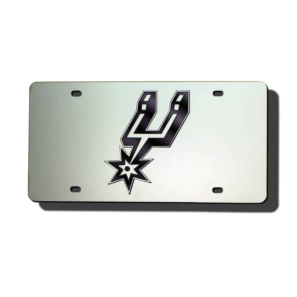 San Antonio Spurs Laser Cut Silver License Plate - Detroit Game Gear