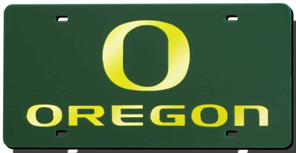 Oregon Ducks Green Laser Cut License Plate - Detroit Game Gear