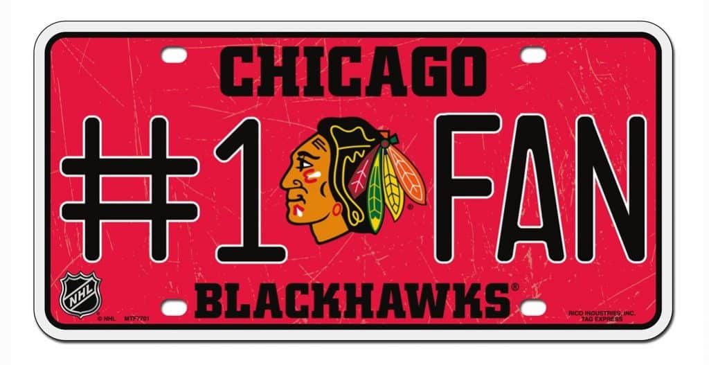 Chicago Blackhawks License Plate - #1 FAN - Detroit Game Gear