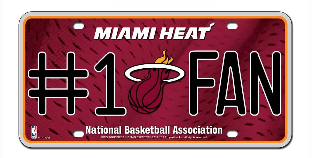 Miami Heat License Plate - #1 Fan - Detroit Game Gear