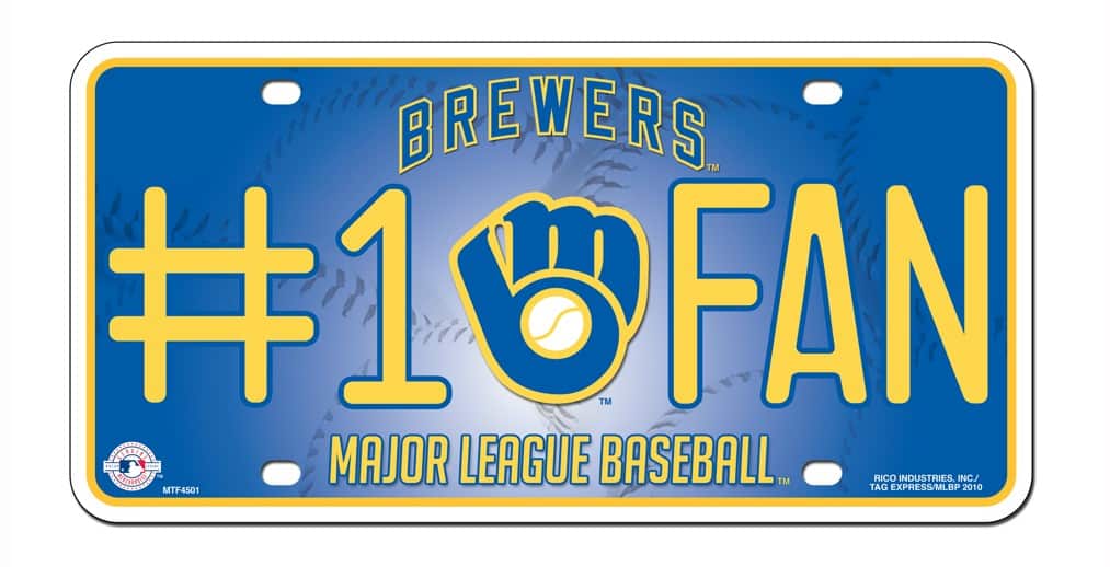 Milwaukee Brewers License Plate - #1 Fan - Detroit Game Gear