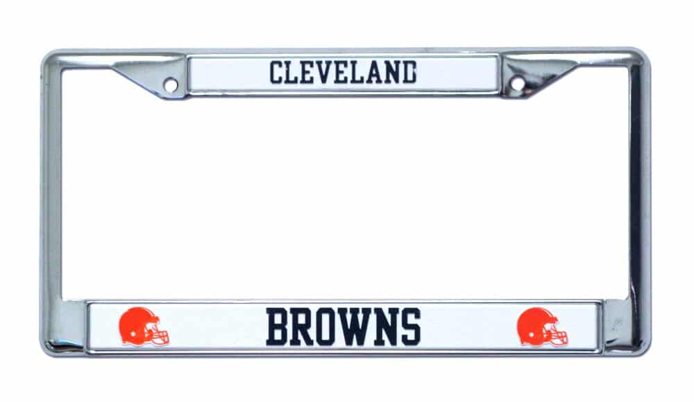 Cleveland Browns Chrome License Plate Frame (Black Lettering) - Detroit ...