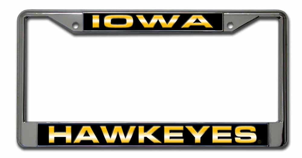 Iowa Hawkeyes Laser Cut Chrome License Plate Frame - Detroit Game Gear