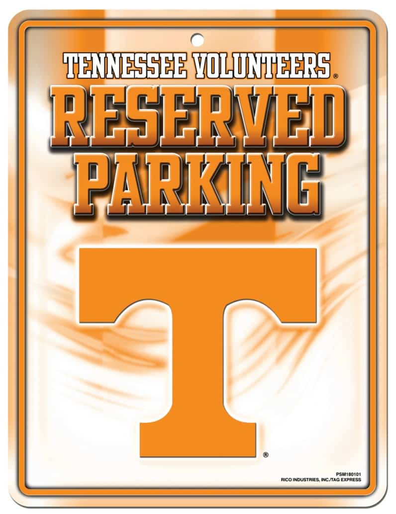 Tennessee Volunteers Metal Parking Sign - Detroit Game Gear
