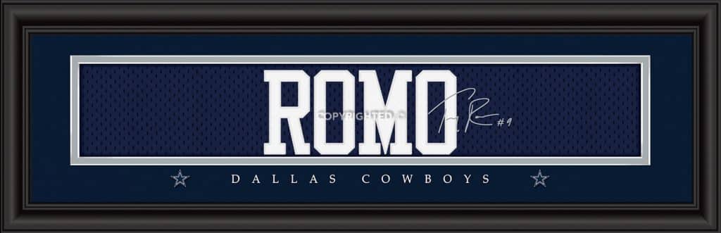 Dallas Cowboys Tony Romo Print - Signature 8"x24" - Detroit Game Gear