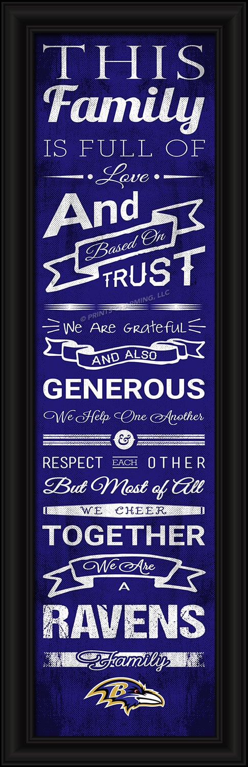 Baltimore Ravens Family Cheer Print 8"x24" - Detroit Game Gear