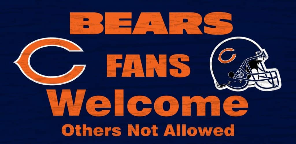 Chicago Bears Wood Sign - Fans Welcome 12"x6" - Detroit Game Gear