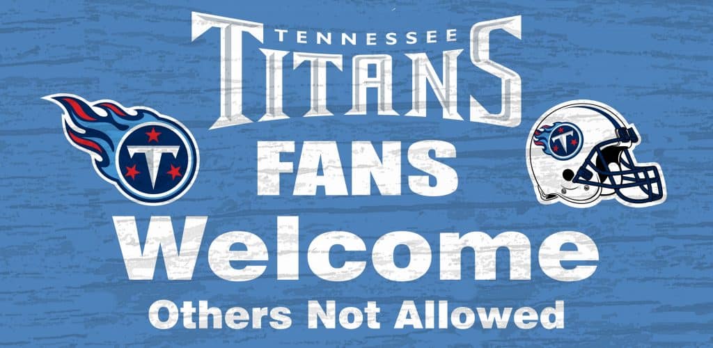 Tennessee Titans Wood Sign - Fans Welcome 12"x6" - Detroit Game Gear