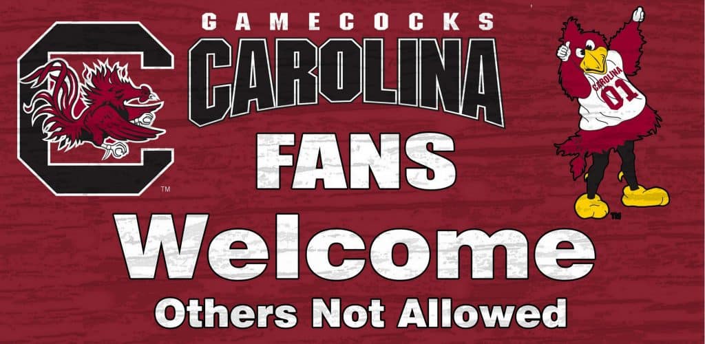 South Carolina Gamecocks Wood Sign - Fans Welcome 12"x6" - Detroit Game ...