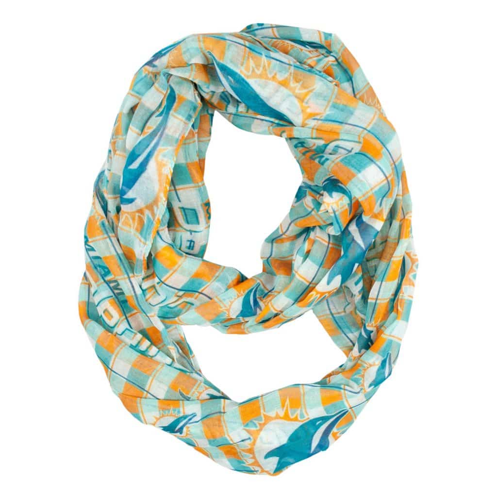 Miami Dolphins Infinity Scarf - Plaid - Detroit Game Gear