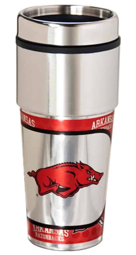 Arkansas Razorbacks 16 ounce Travel Tumbler with Metallic Graphics ...