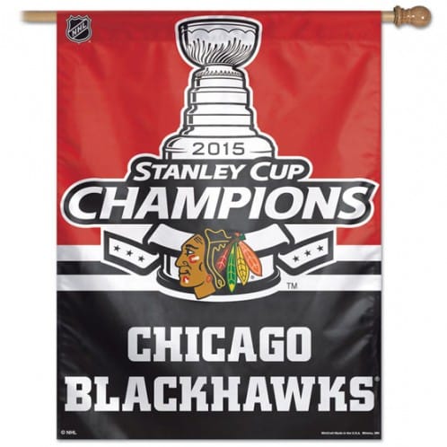 Chicago Blackhawks 27x37 Banner - 2015 Champion - Detroit Game Gear
