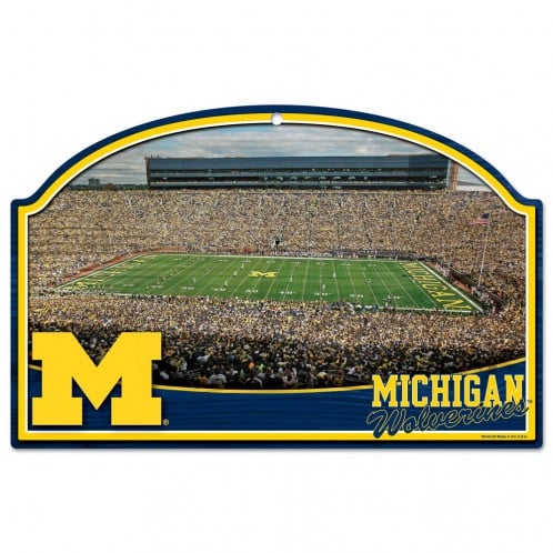 Michigan Wolverines 11x17 Wood Sign - Stadium - Detroit Game Gear