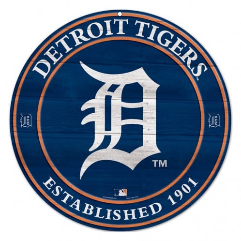 Detroit Tigers 19x19" Round Wood Sign - Detroit Game Gear