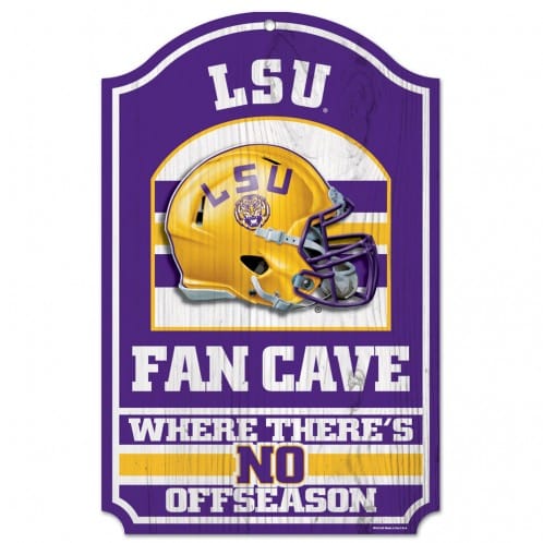 LSU Tigers Wood Sign - 11"x17" Fan Cave Design - Detroit Game Gear