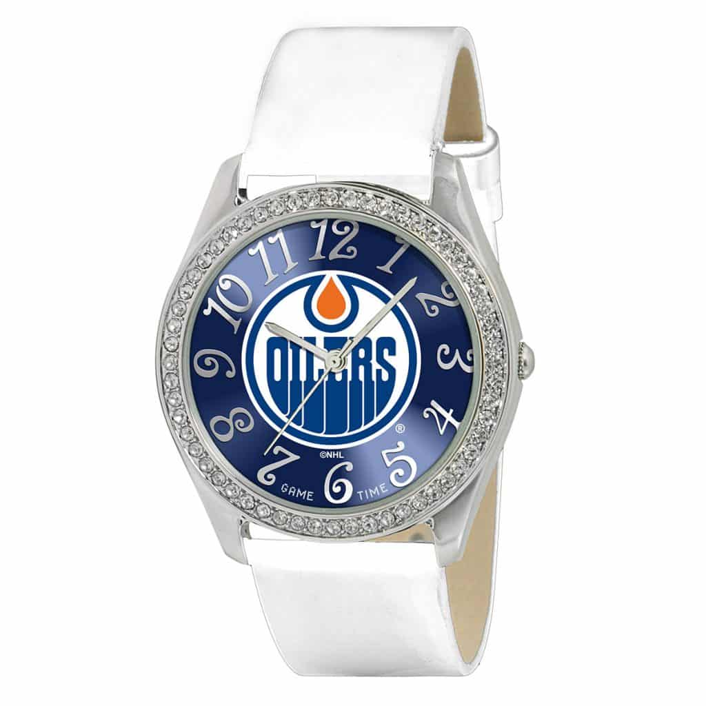 Edmonton Oilers Ladies Quartz Analog Glitz Watch - Detroit Game Gear
