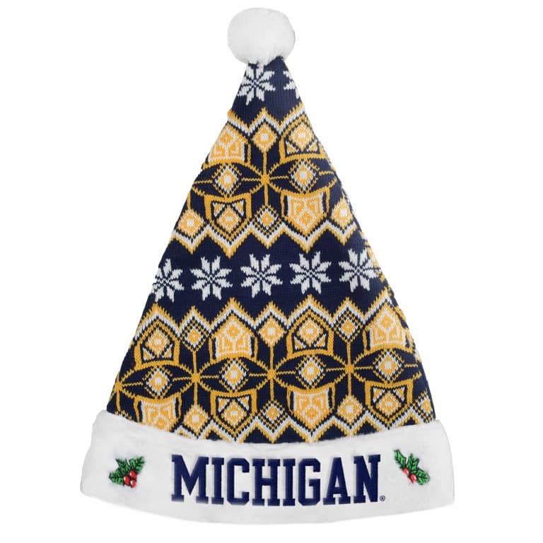 Michigan Wolverines 2015 Knit Christmas Santa Hat - Detroit Game Gear
