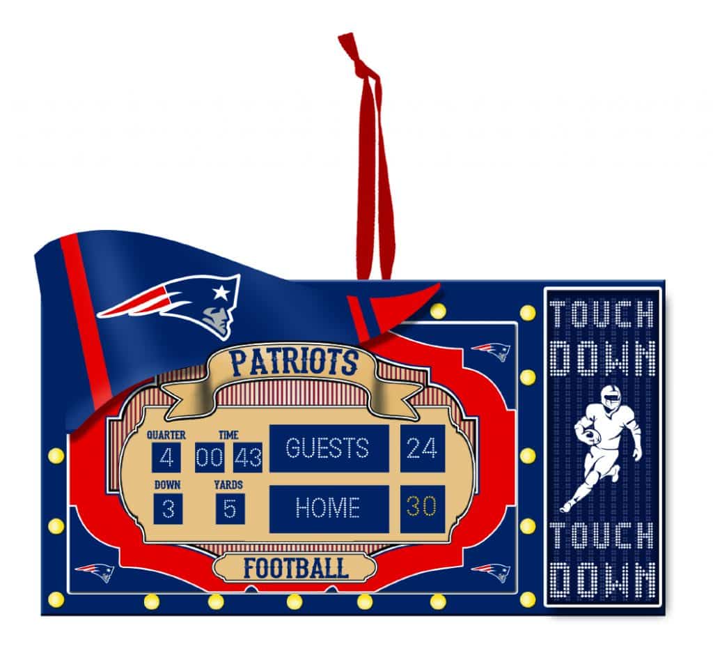 New England Patriots Scoreboard Ornament - Detroit Game Gear