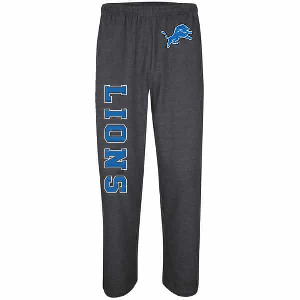 Detroit Lions Charcoal Gray Fleece Pants Detroit Game Gear