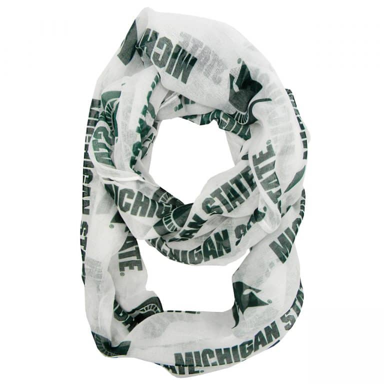 Michigan State Spartans White Infinity Scarf - Detroit Game Gear