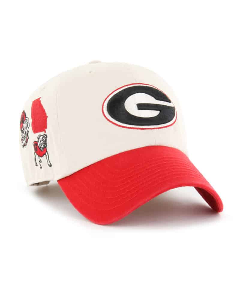 Georgia Bulldogs 47 Brand Bone Red Local Clean Up Adjustable Hat ...